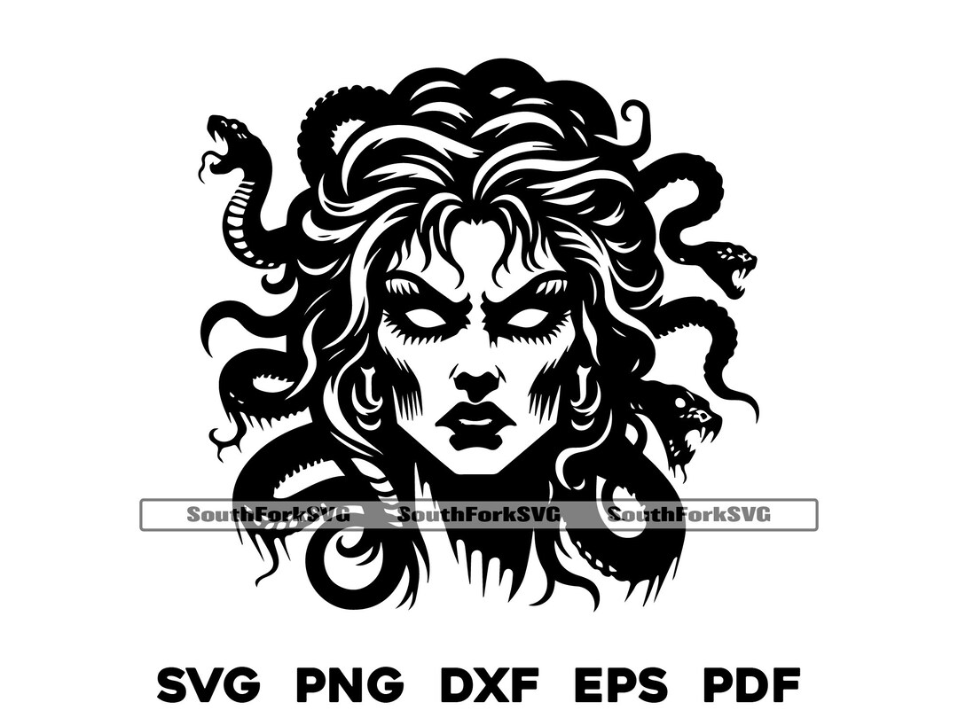 Medusa Gorgon Svg Png Dxf Eps Pdf | Transparent Vector Graphic Design ...