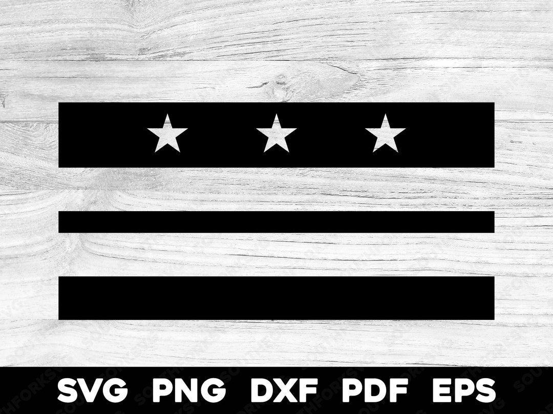 Washington DC Flag Black Transparent | Svg Png Dxf Eps Pdf | Vector ...