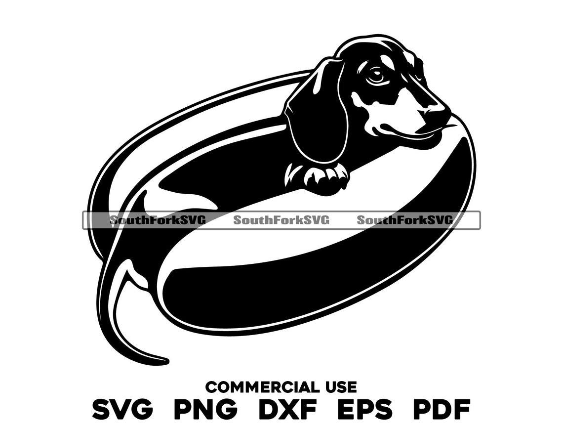 Dachshund Weiner Hot Dog Svg Png Dxf Eps Pdf Vector Graphic Cut File ...