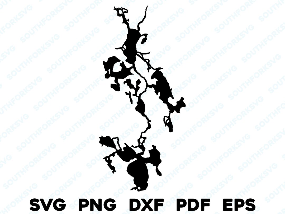 Portage Chain of Lakes Ohio Map Shape Silhouette Outline Svg Png Dxf ...