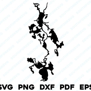 Portage Chain of Lakes Ohio Map Shape Silhouette Outline Svg Png Dxf ...