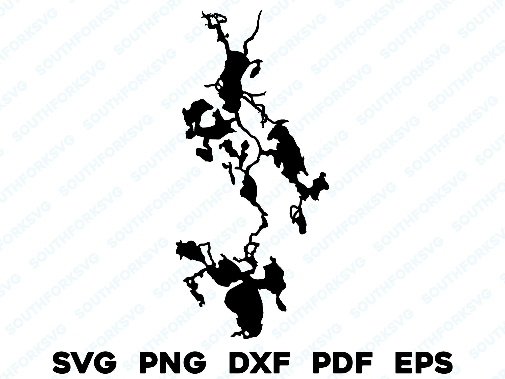 Portage Chain of Lakes Ohio Map Shape Silhouette Outline Svg Png Dxf ...