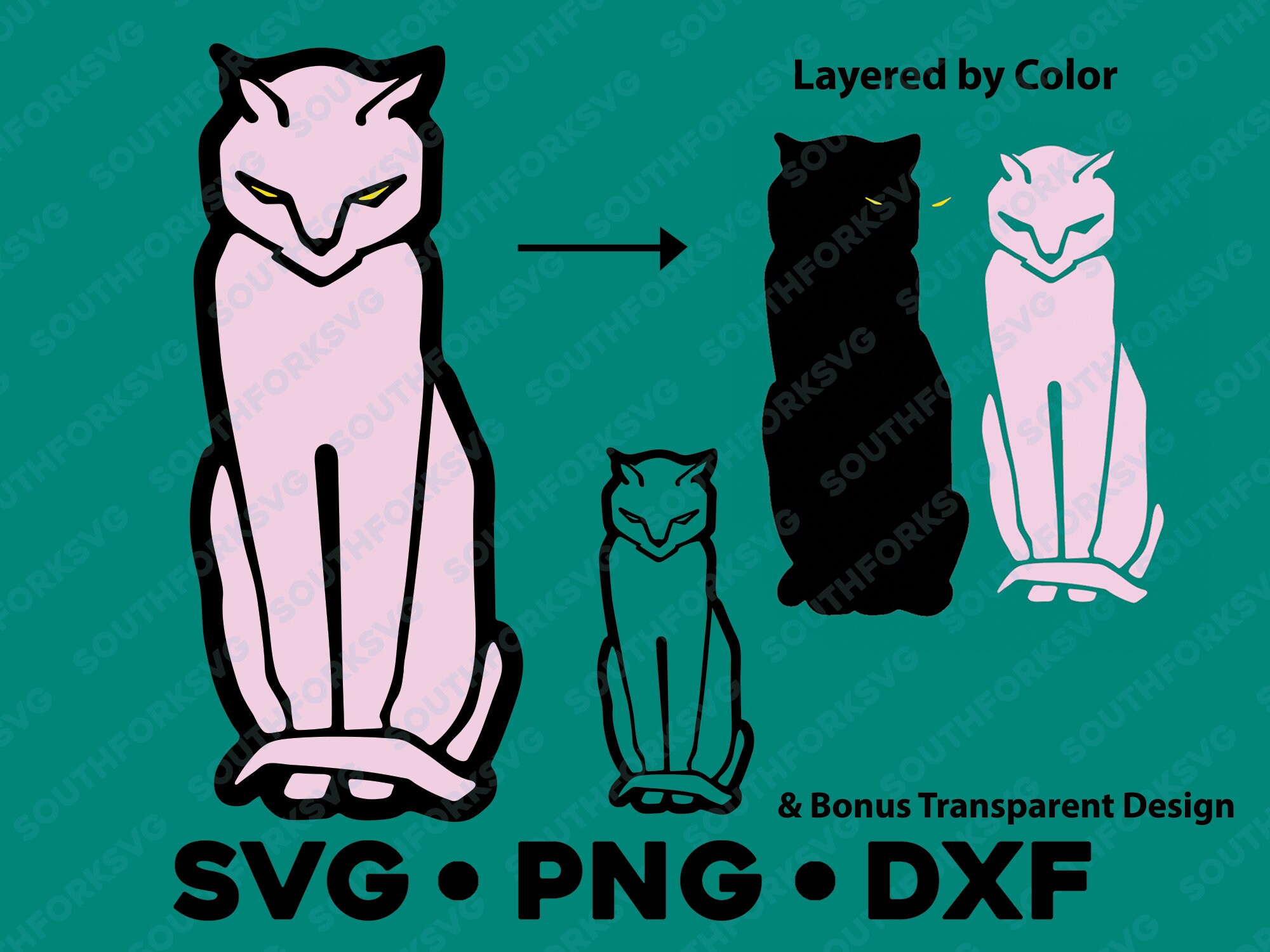 Angry Cat Sitting SVG PNG DXF Layered by Color Cut File Cricut | Etsy