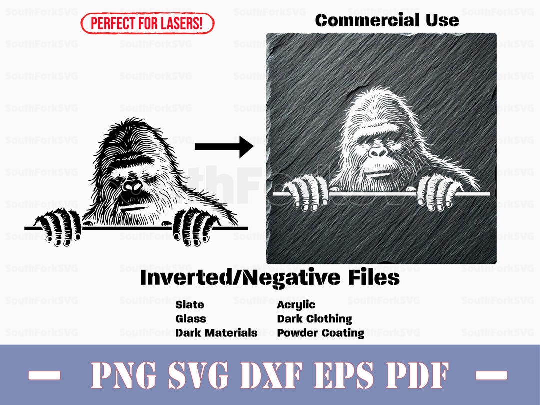 Inverted Bigfoot Peeking Svg Png Dxf Eps Pdf | Vector Graphic Cut Print ...