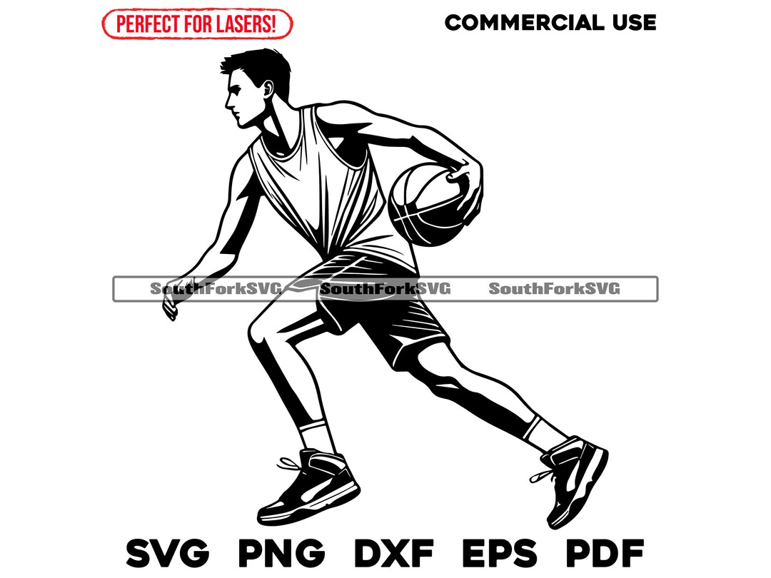 Basketball Player Dribbling Svg Png Dxf Eps Pdf | Transparent Graphic ...