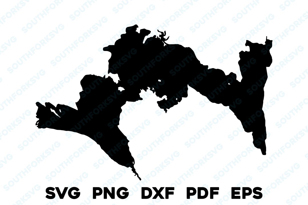 Great Moose Lake Maine Map Shape Silhouette Outline Svg Png Dxf Pdf Eps ...
