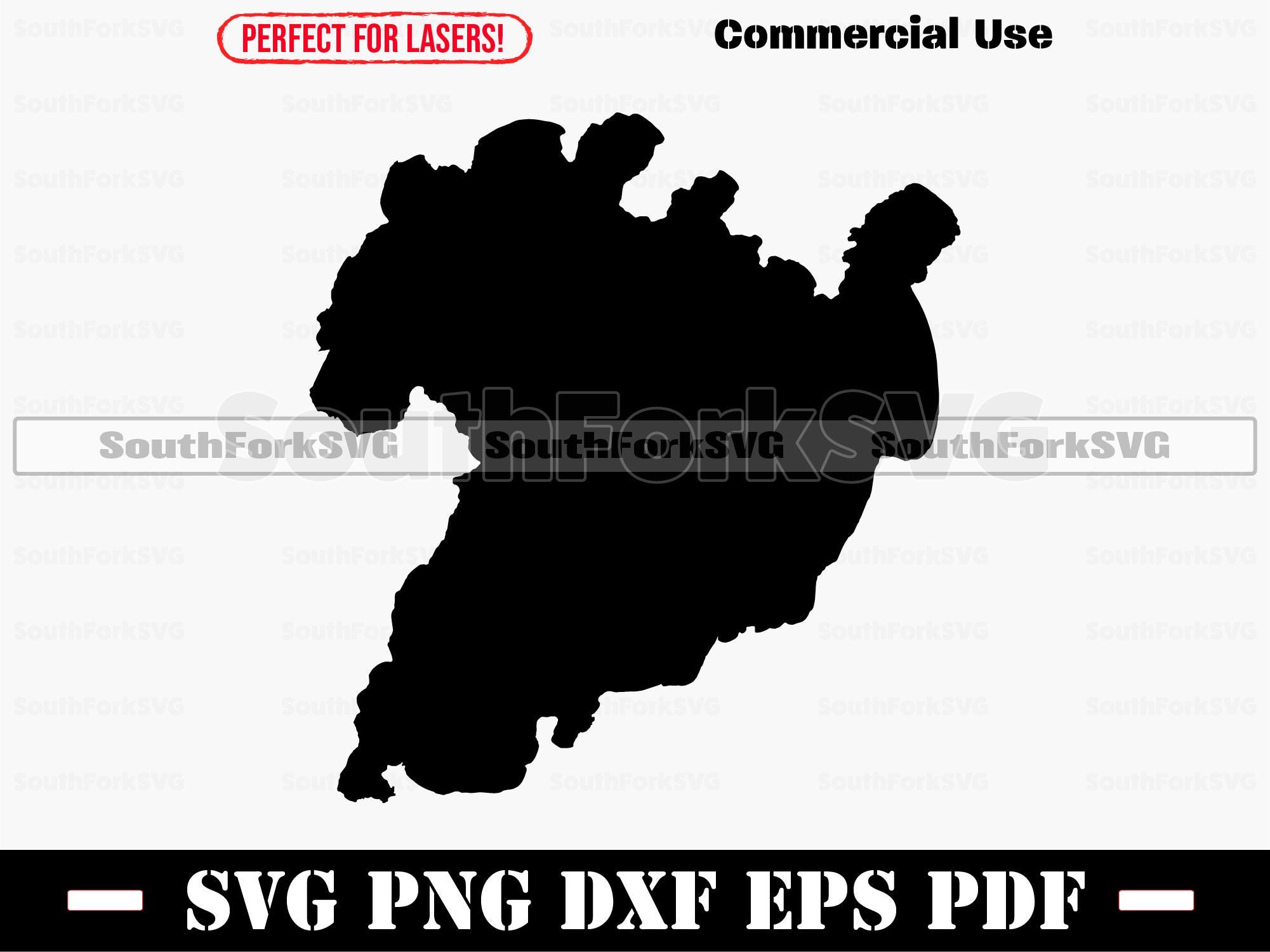Lake Taupo New Zealand Map Svg Png Dxf Pdf Eps | Vector Graphic Cut ...