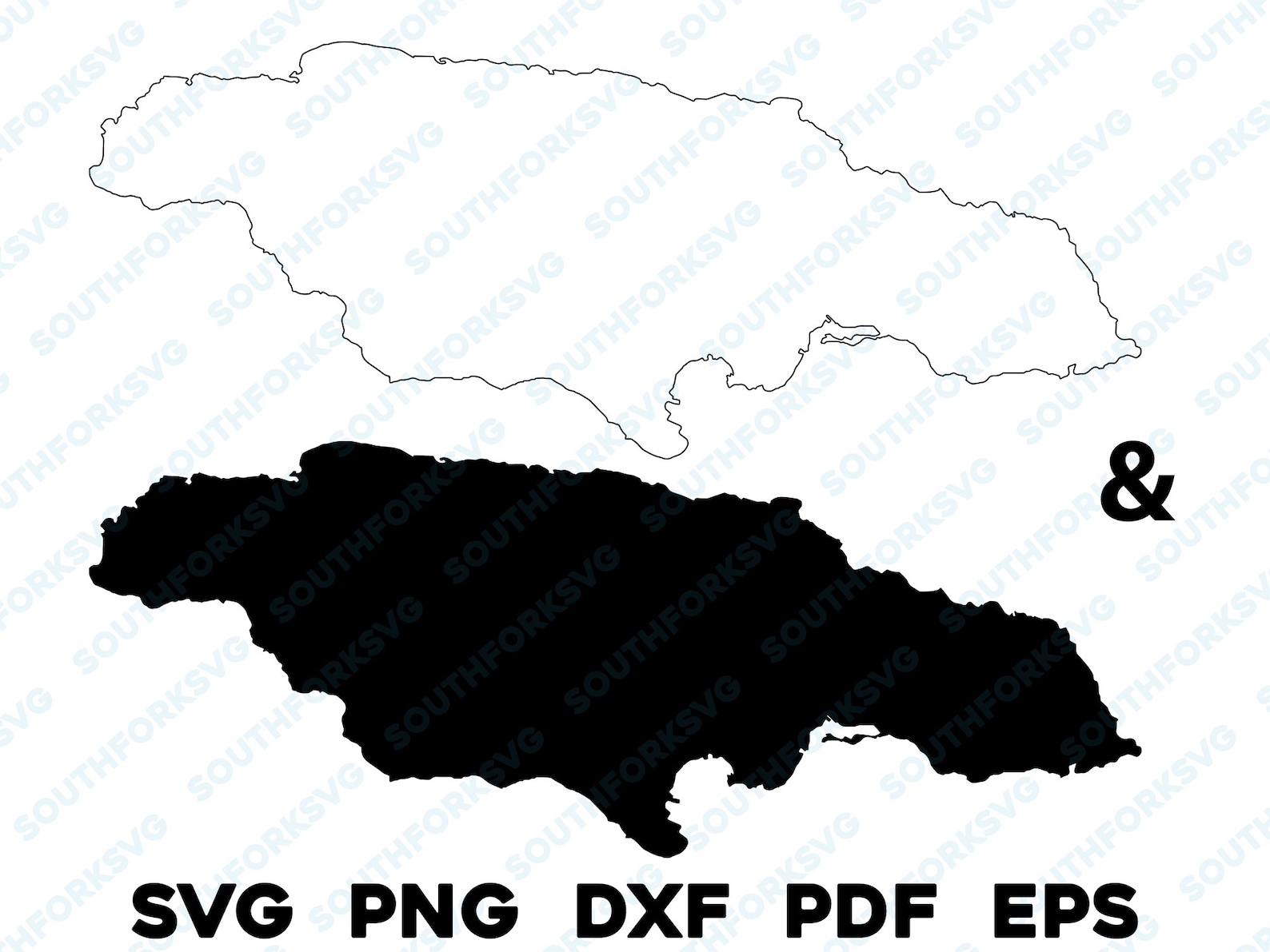 Jamaica Country Silhouette & Outline Shapes Svg Png Dxf Pdf Eps Vector ...