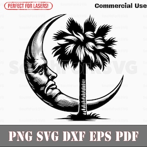 South Carolina State Flag Palmetto & Moon Design | Svg Png Dxf Eps Pdf ...