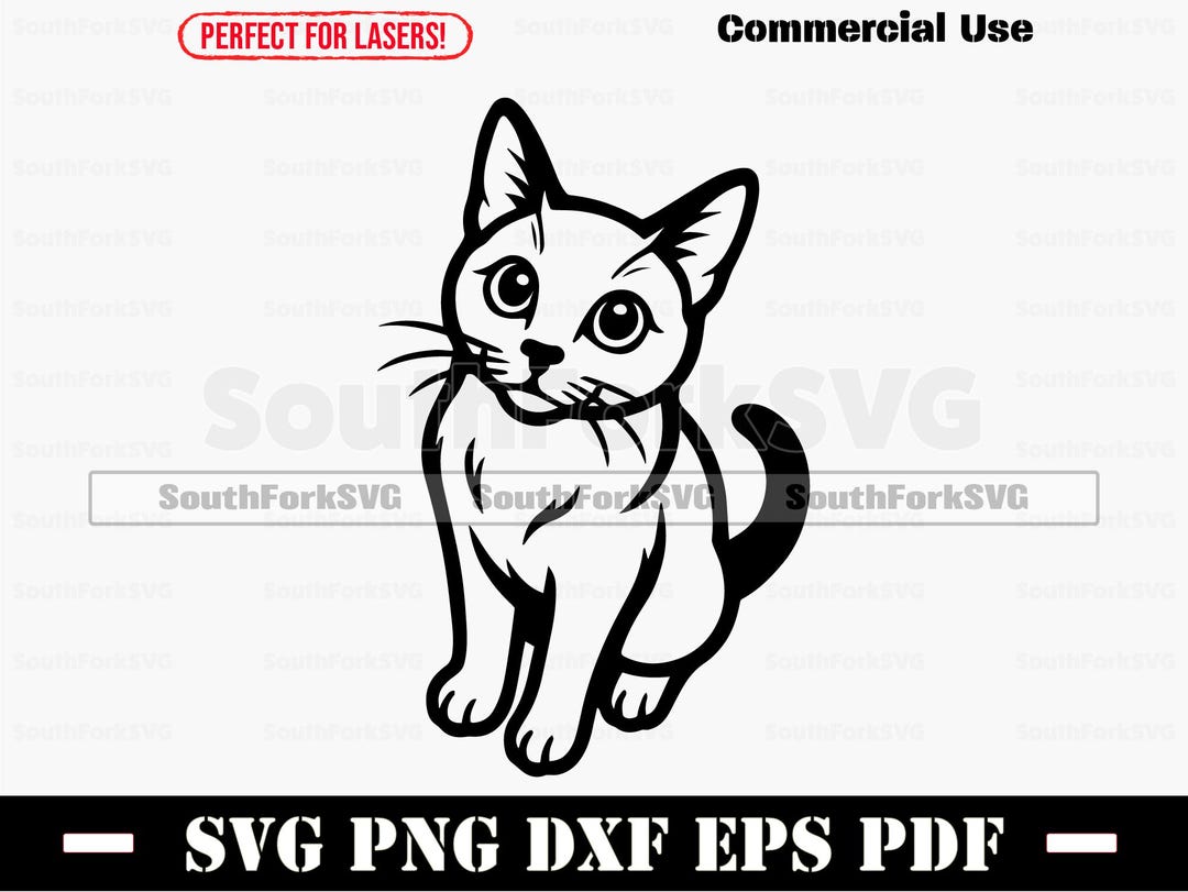 Russian Blue Cat Begging Svg Png Dxf Eps Pdf | Vector Graphic Cut Print ...