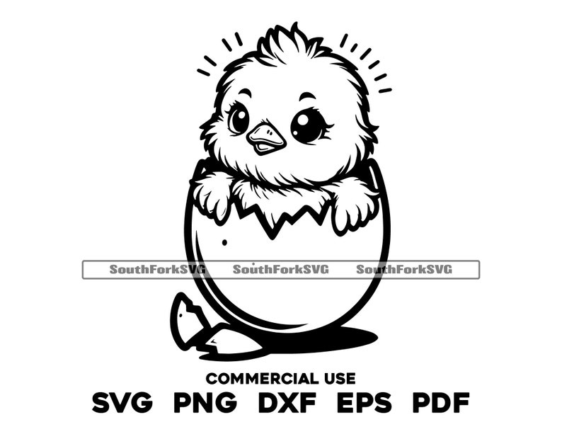 Baby Chick Hatching From Egg Design | Svg Png Dxf Eps Pdf | Vector ...