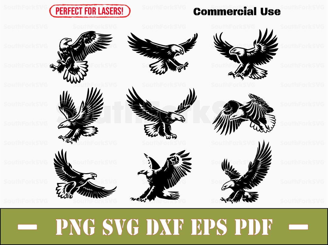 Simple Bald Eagle Bundle Svg Png Dxf Eps Pdf | Vector Graphic Design ...