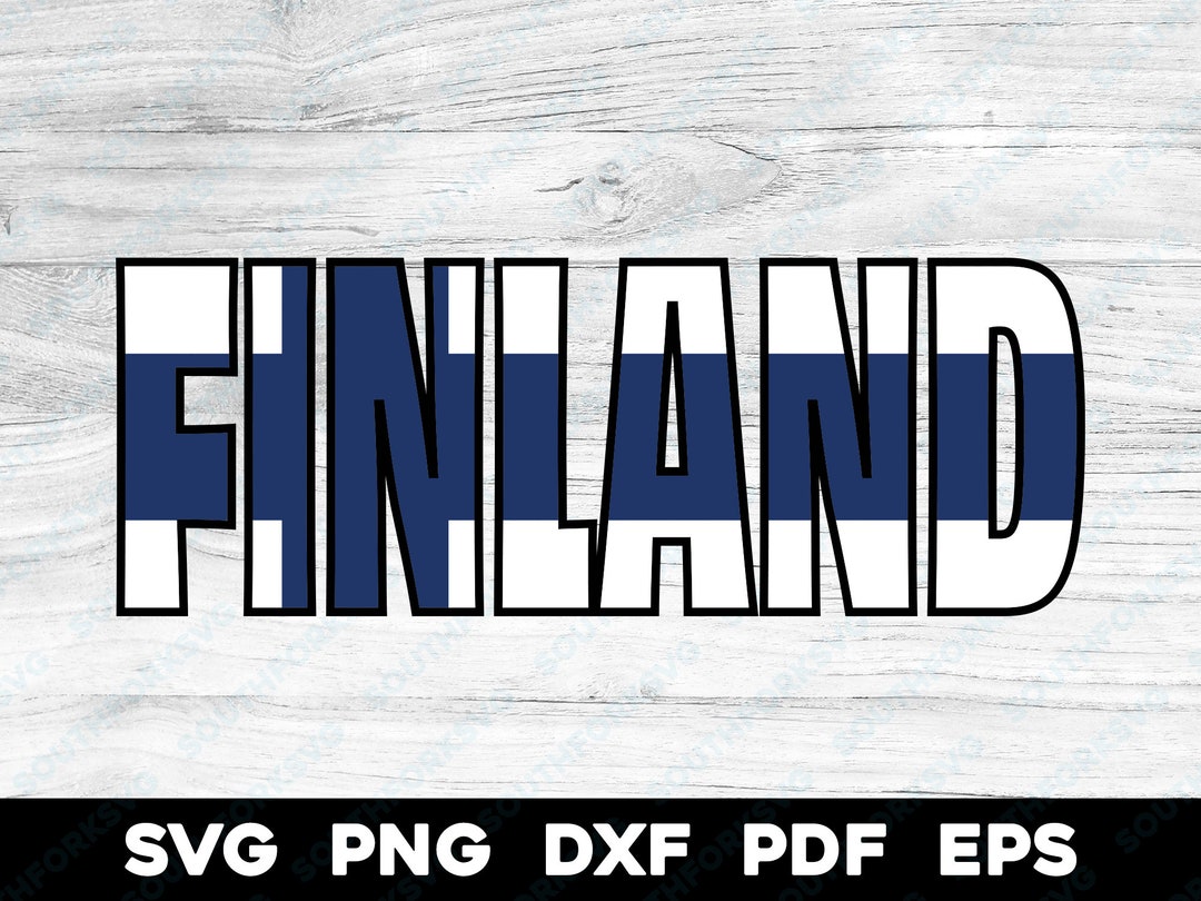 Finland Finnish Flag Name Design Svg Png Dxf Eps Pdf Layered by Color ...
