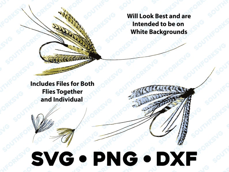 Dry Fly Vectorized SVG PNG DXF Transparent Graphic Design - Etsy
