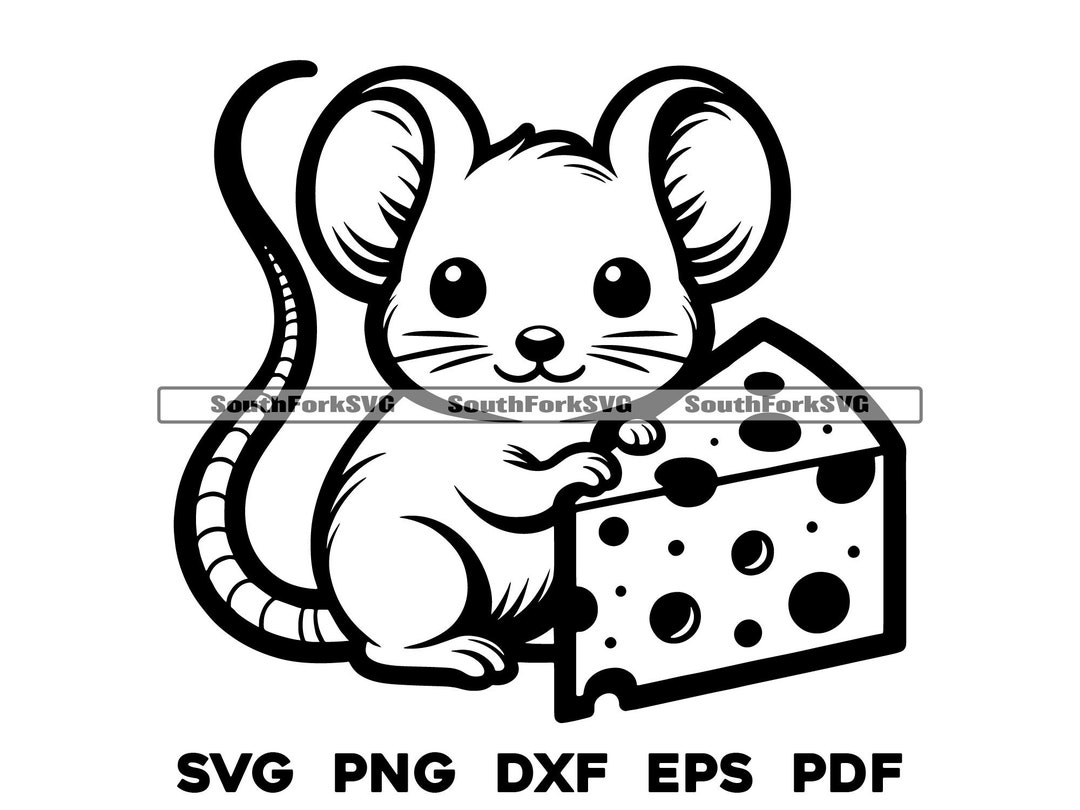 Baby Mouse With Cheese | Svg Png Dxf Eps Pdf | Transparent Vector ...