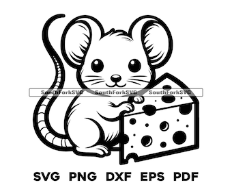 Mouse With Cheese. 4 Svg Bundle. Svg Png Eps Dxf Cut Files. - Etsy
