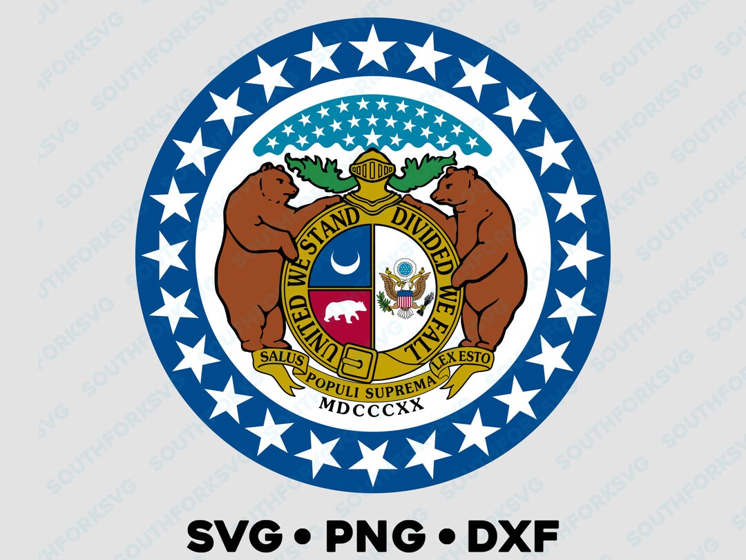 Missouri State Flag Crest Seal Emblem Svg Png Dxf Vector Graphic Design ...