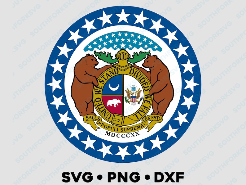 Missouri State Flag Crest Seal Emblem Svg Png Dxf Vector - Etsy