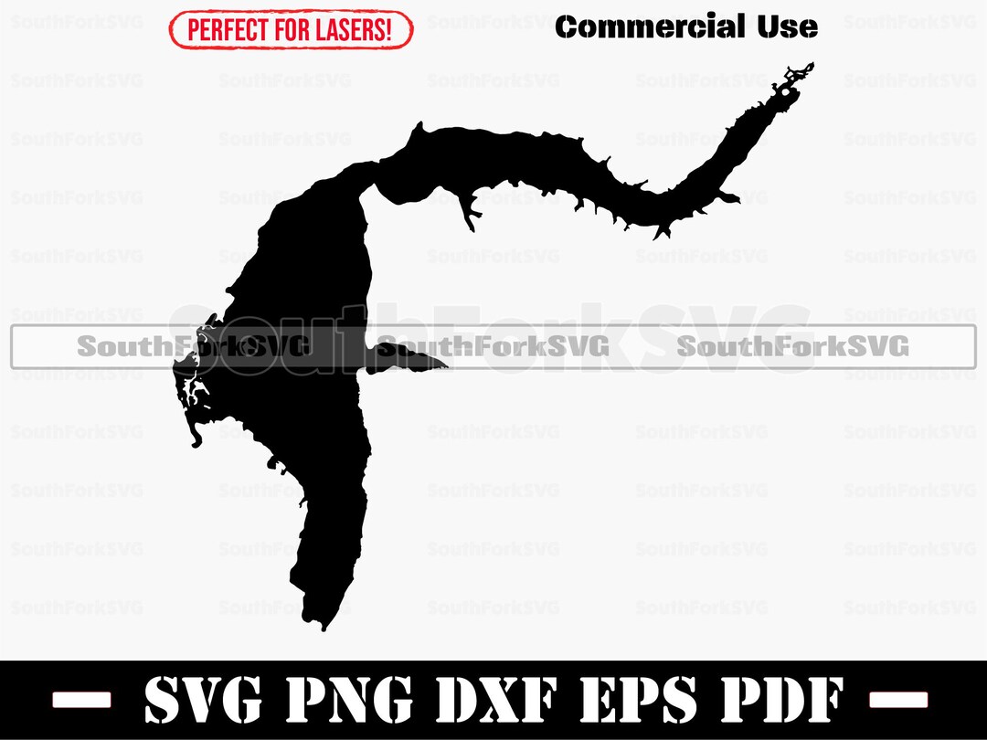 Hamlin Lake Michigan Map Svg Png Dxf Pdf Eps | Vector Graphic Cut ...