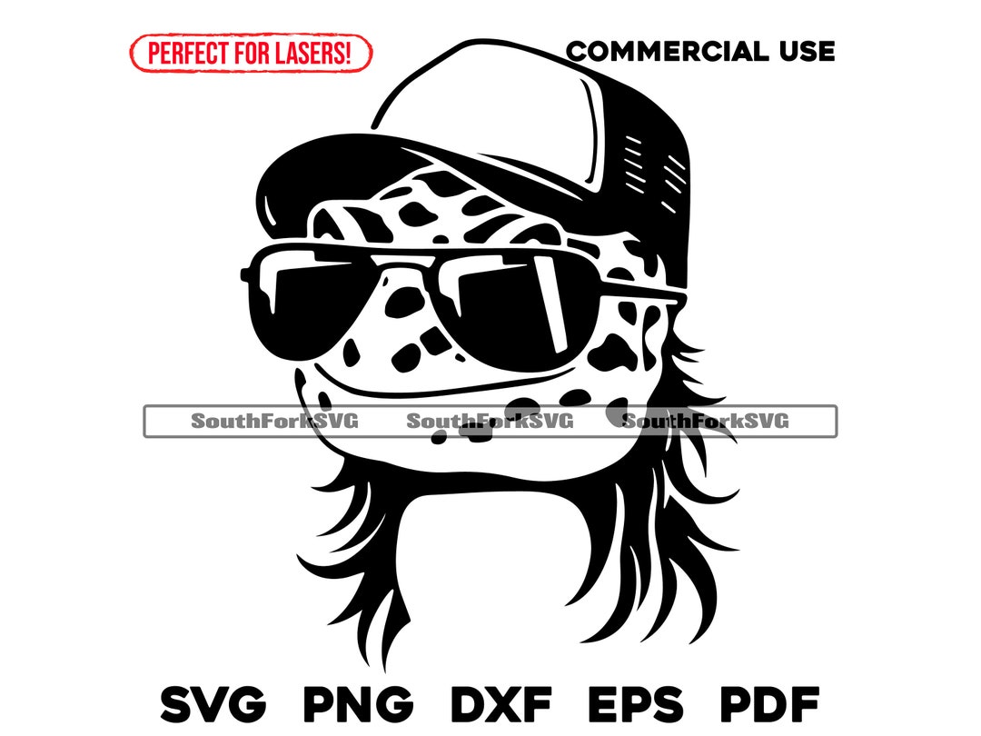 Leopard Gecko Mullet Trucker Hat Svg Png Dxf Pdf Eps | Vector Graphic ...