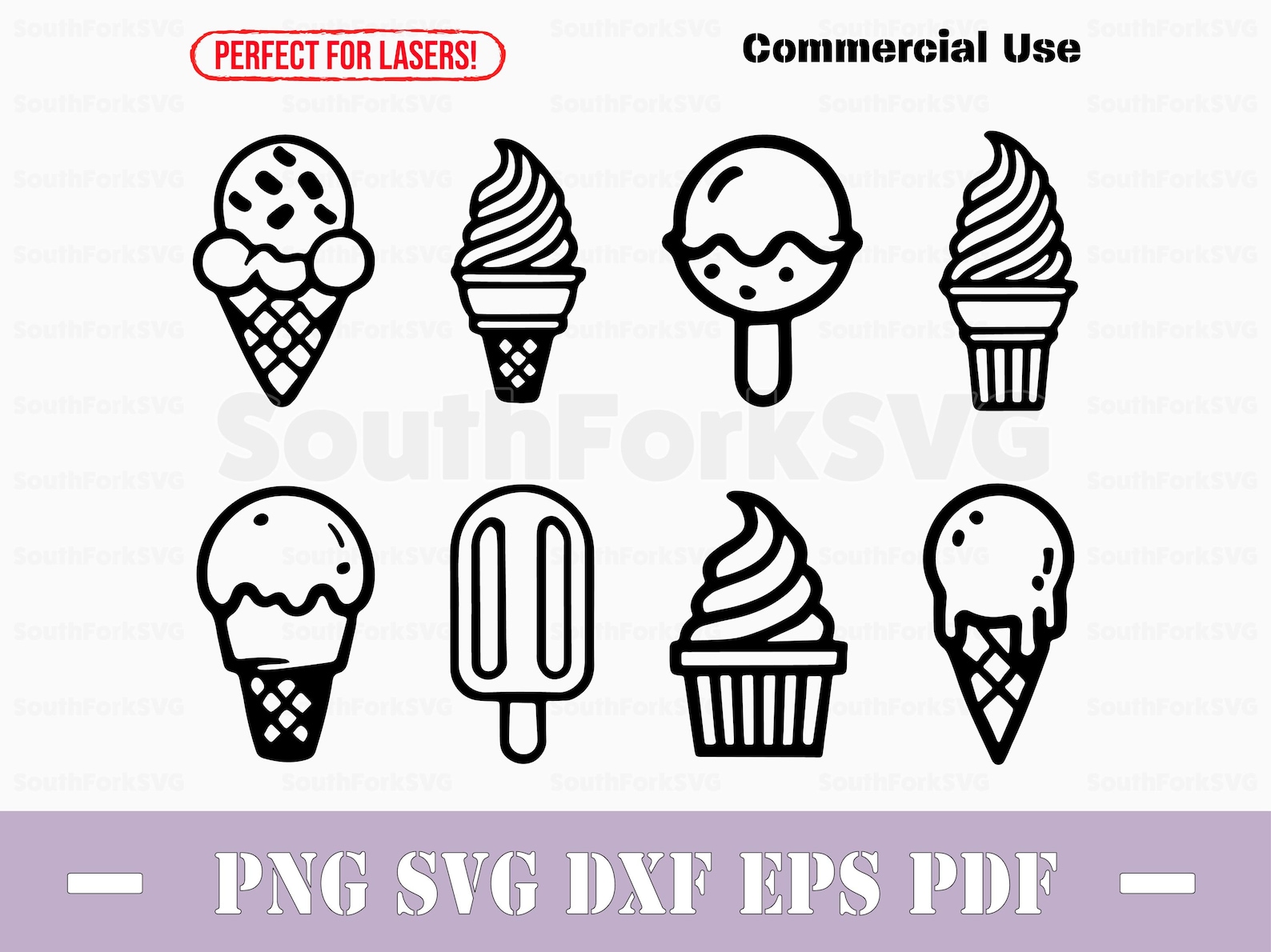 Simple Ice Cream Bundle Svg Png Dxf Eps Pdf | Vector Graphic Design Cut ...