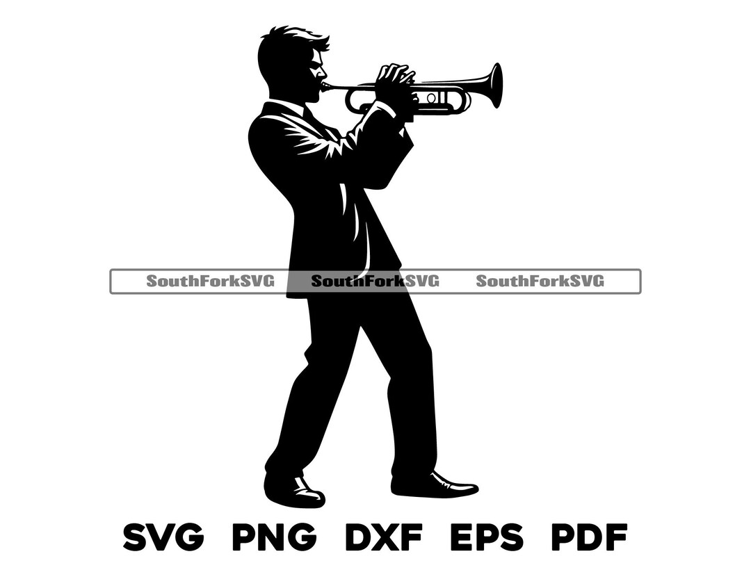 Trumpet Player Svg Png Dxf Eps Pdf | Laser Engrave Cut Print Files ...