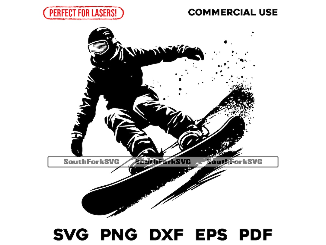 Snowboarder Design Files Svg Png Dxf Eps Pdf Cut File Design Vector ...