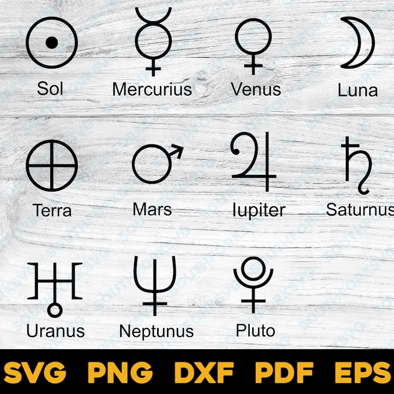 Planet Glyphs Symbols - Etsy