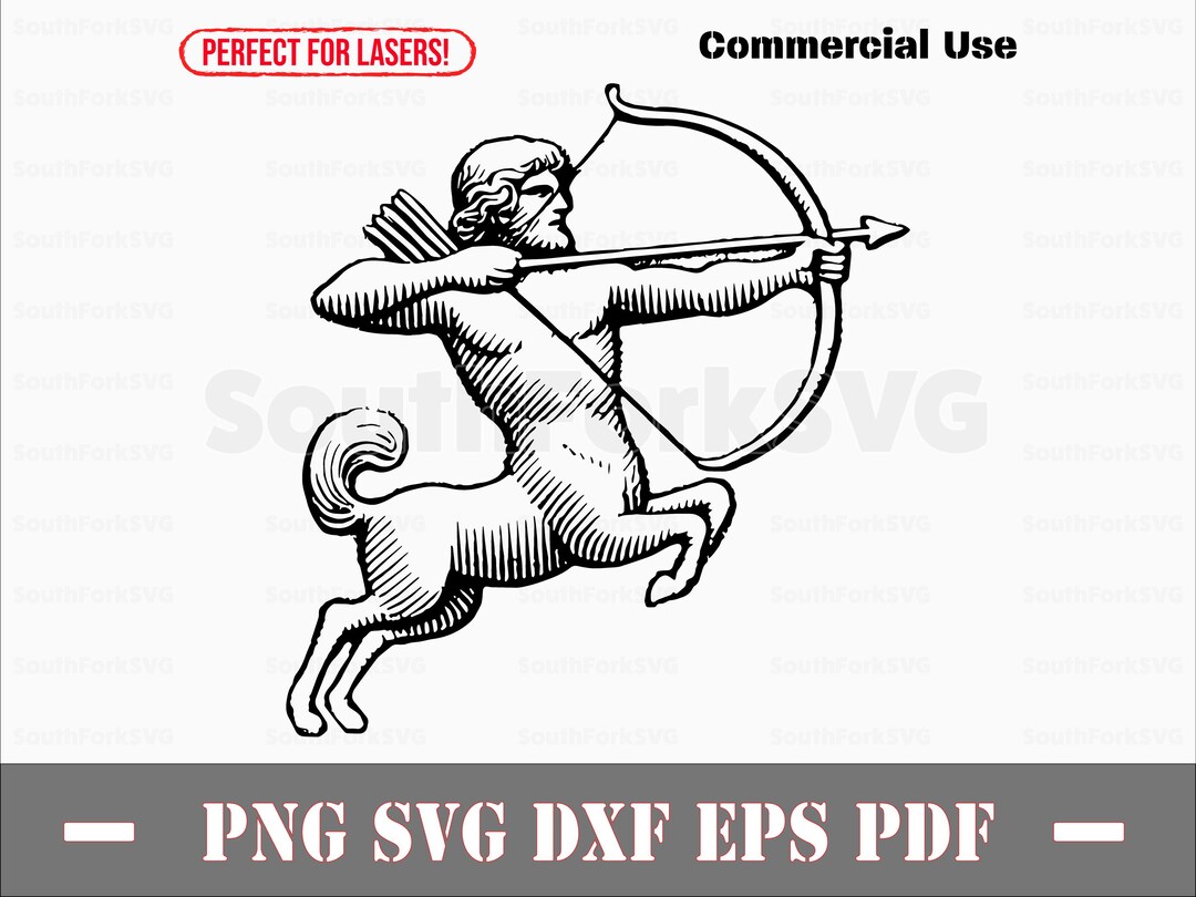 Vintage Style Sagittarius Zodiac Sign Svg Png Dxf Pdf Eps Vector ...