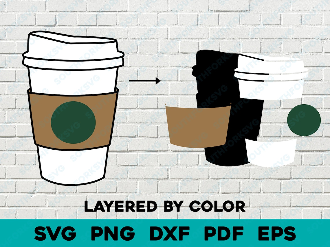 Paquete de café completo svg png dxf pdf eps En capas por color Cut ...