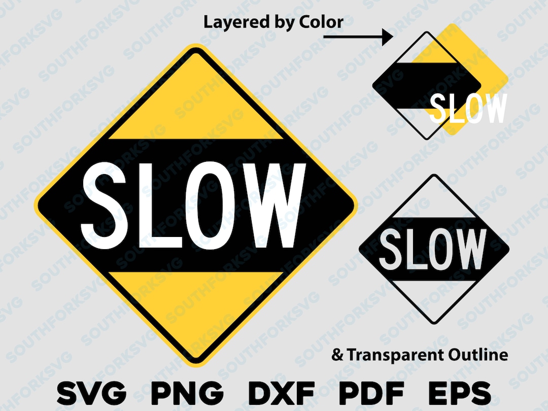 Slow Speed Limit Sign Logo Symbol Svg Png Dxf Eps Pdf Layered by Color ...