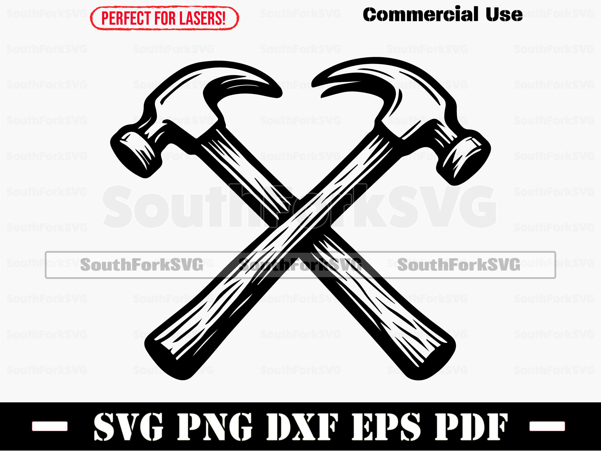 Crossed Hammers Svg Png Dxf Pdf Eps | Cut Print Laser Digital File ...