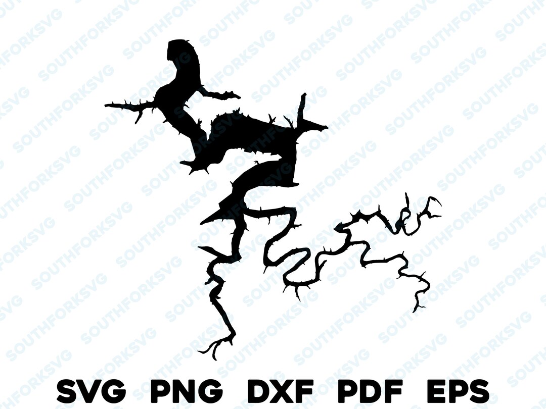 Cave Run Lake Kentucky Map Shape Silhouette Svg Png Dxf Pdf Eps Vector ...