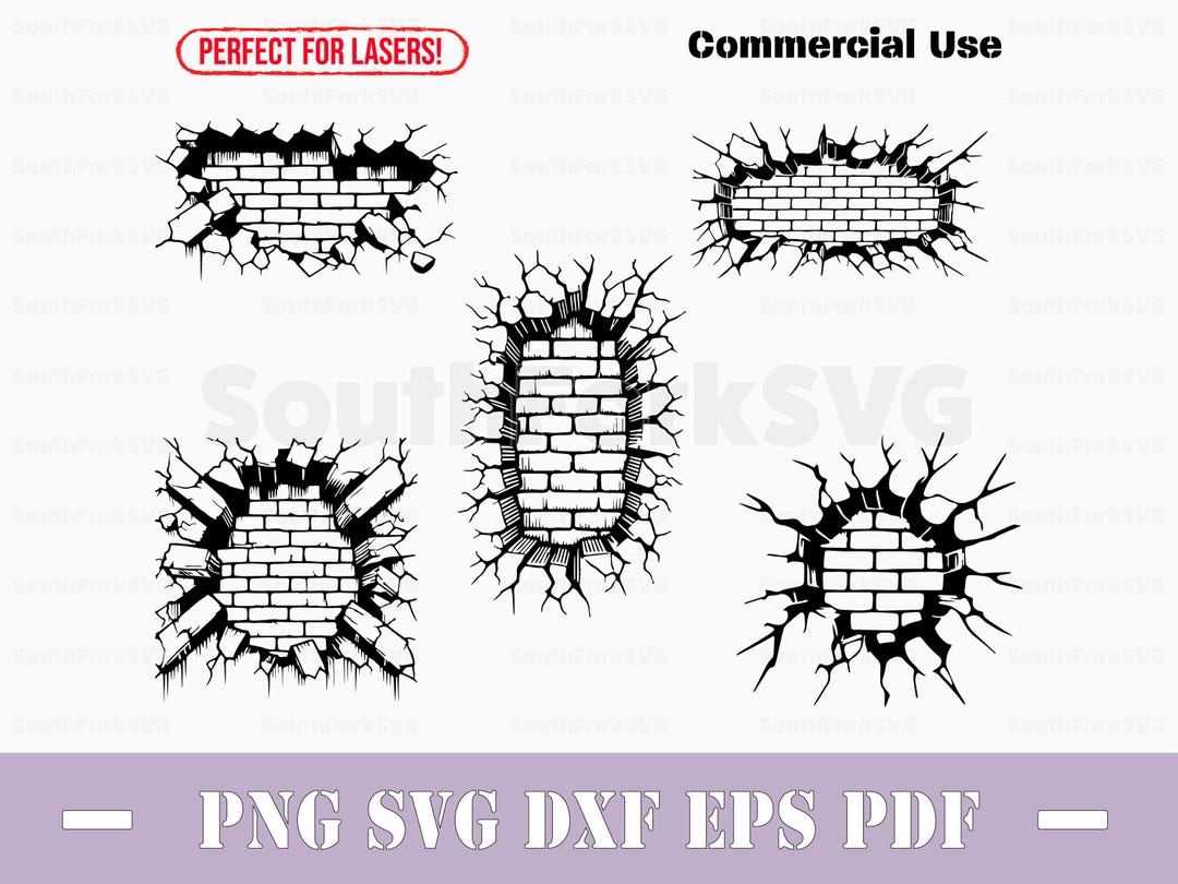 Breakthrough Brick Wall Bundle Svg Png Dxf Eps Pdf | Vector Graphic ...