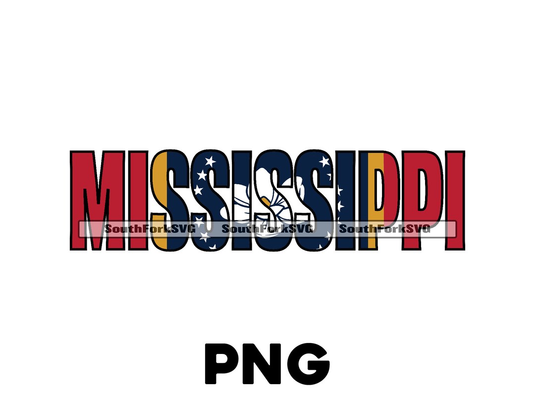 Mississippi State Flag Name Design | PNG ONLY | Graphic Design Print ...
