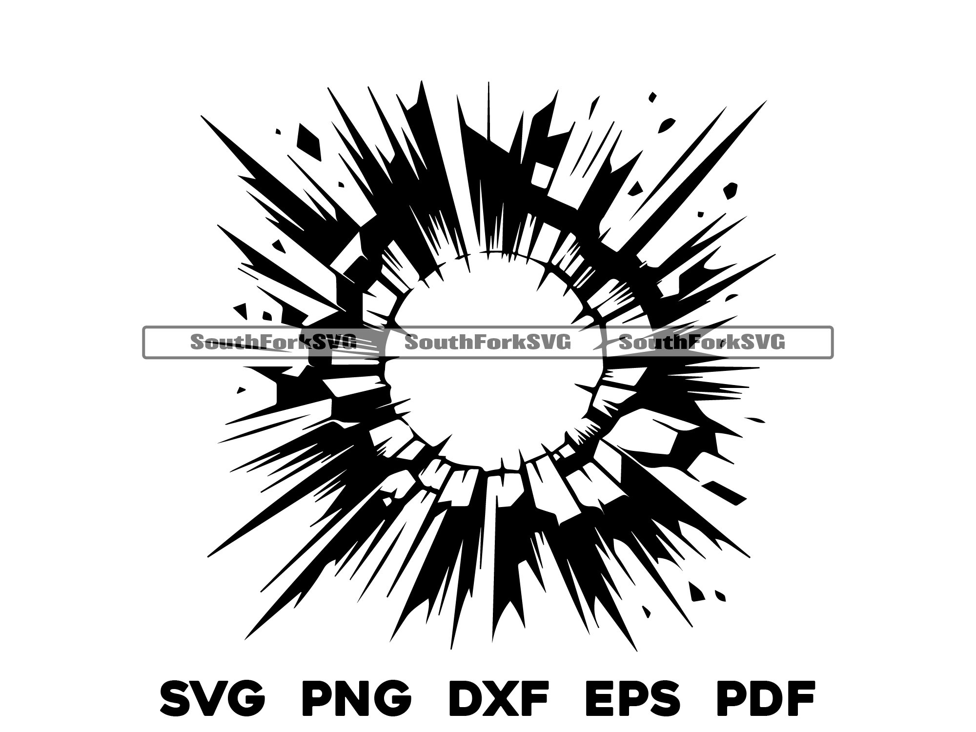 Cracked Hole Wall Break Design | Svg Png Dxf Eps Pdf | Vector Graphic ...