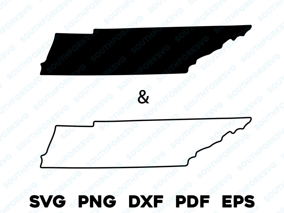 Simple Tennessee State Silhouette & Outline Shapes Svg Png Dxf - Etsy