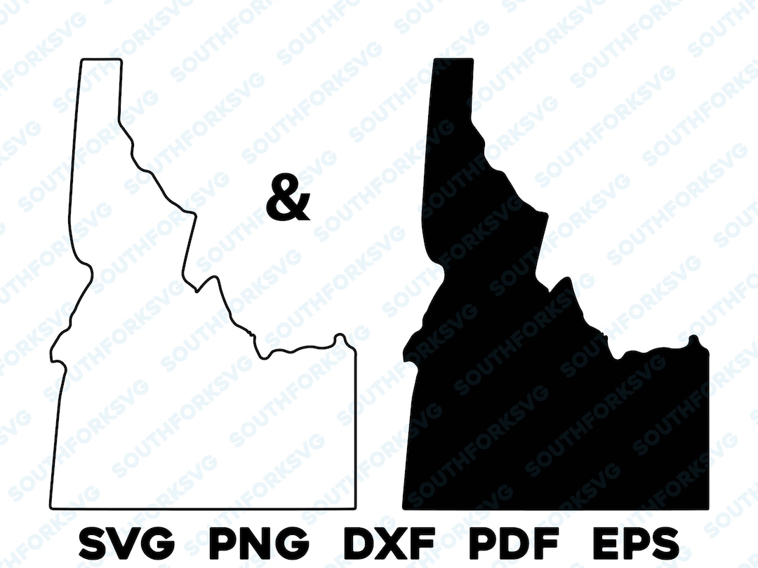 Simple Idaho State Silhouette & Outline Shapes Svg Png Dxf Pdf Eps ...