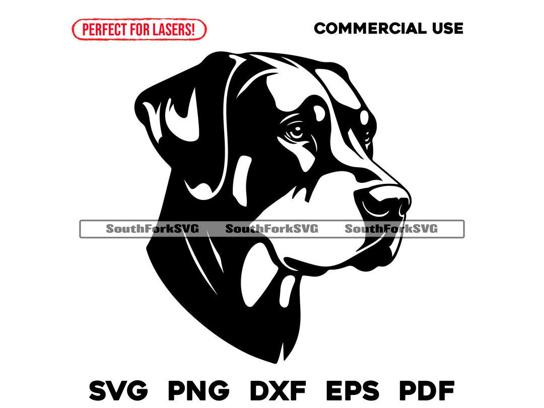 Rottermann Dog Head Design | Svg Png Dxf Eps Pdf | Vector Graphic Cut ...