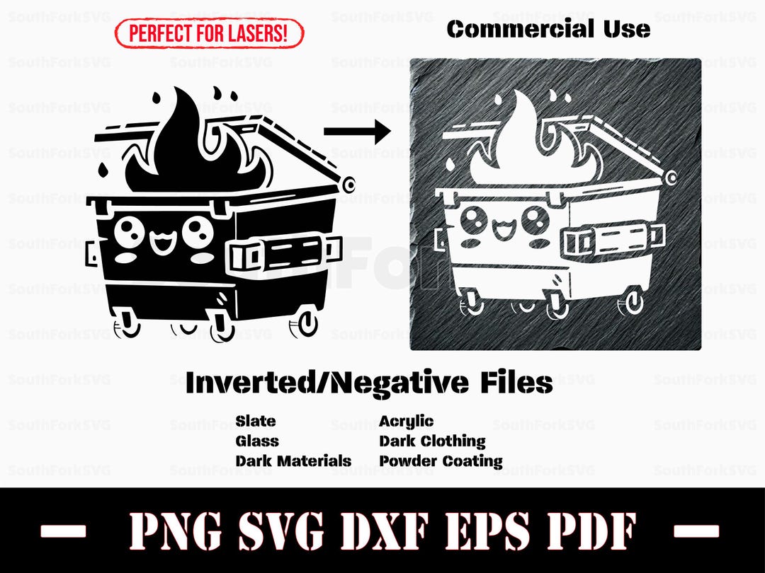 Inverted Dumpster Fire Cute Cartoon Svg Png Dxf Eps Pdf | Vector ...