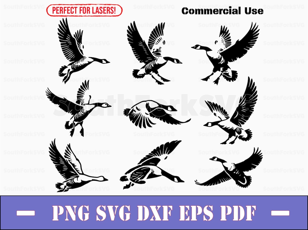 Simple Goose Bundle Svg Png Dxf Eps Pdf | Vector Graphic Cut File Laser ...