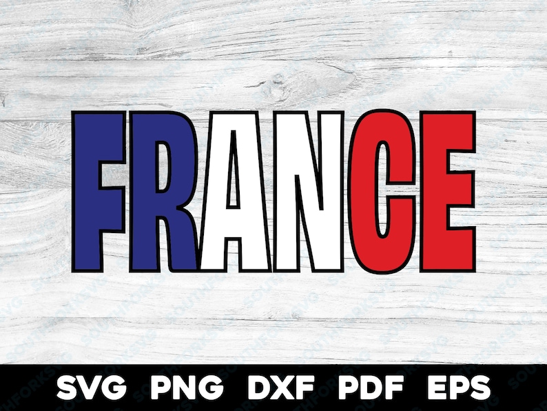 France French Flag Name Design | Svg Png Dxf Eps Pdf | Layered by Color ...