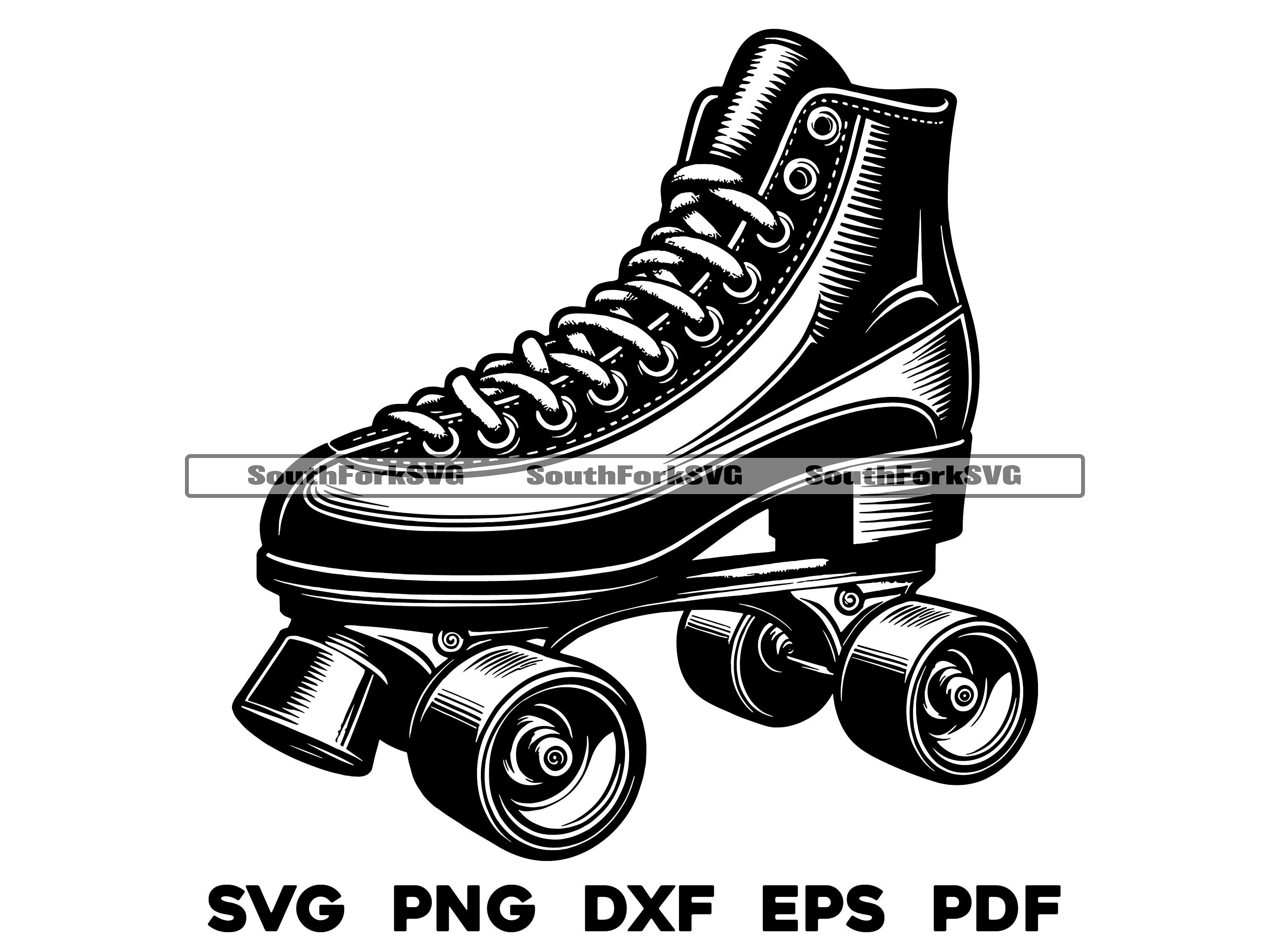Roller Skate 1 Svg Png Dxf Eps Pdf Vector Graphic Cut File - Etsy