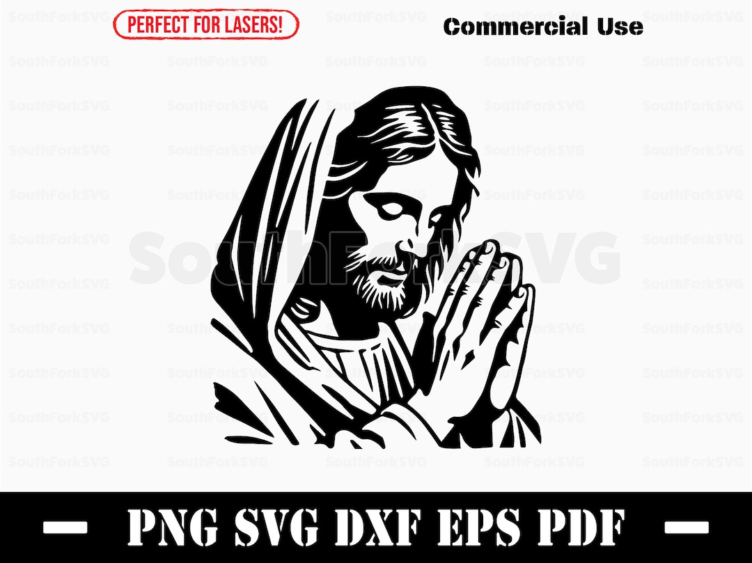 Jesús orando svg png dxf eps pdf / diseño gráfico vectorial corte ...