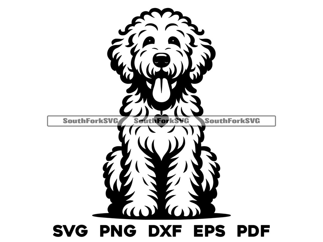 Goldendoodle Dog Sitting Design | Svg Png Dxf Eps Pdf | Vector Graphic ...
