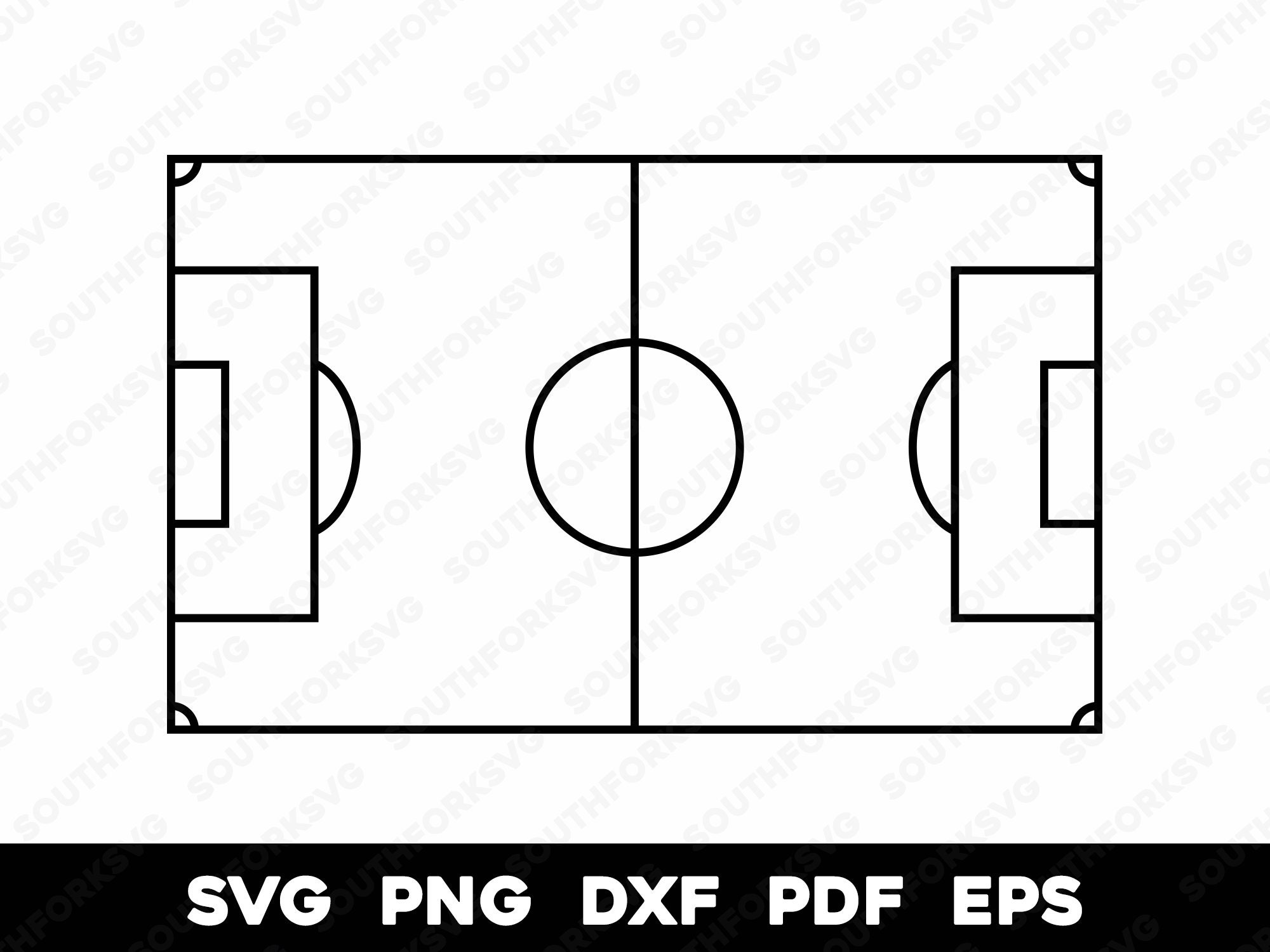 Soccer Futbol Field Outline 1 | Svg Png Dxf Eps Pdf | Transparent ...