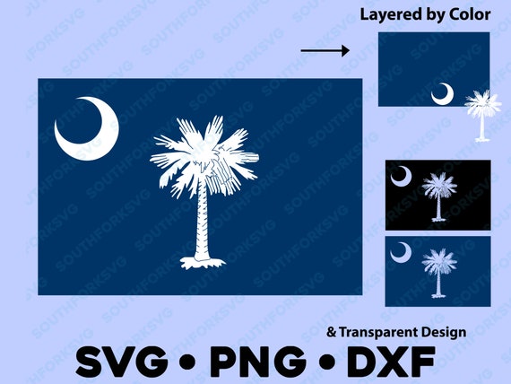South Carolina State Flag Svg Png Dxf Vector Graphic Design | Etsy