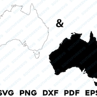 Australia Outline SVG Files, Australian Map Outline Cut Files ...