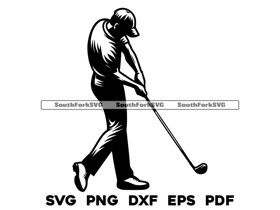 Golfer Svg Png Dxf Eps Pdf | Transparent Graphic Design Cut Print Dye ...