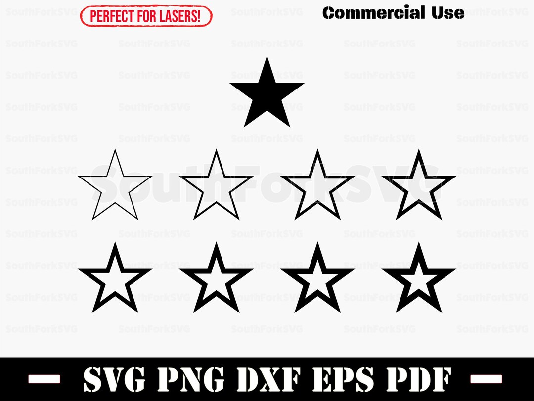 Star Line Stroke Bundle | Svg Png Dxf Eps Pdf | Vector Graphic Design ...